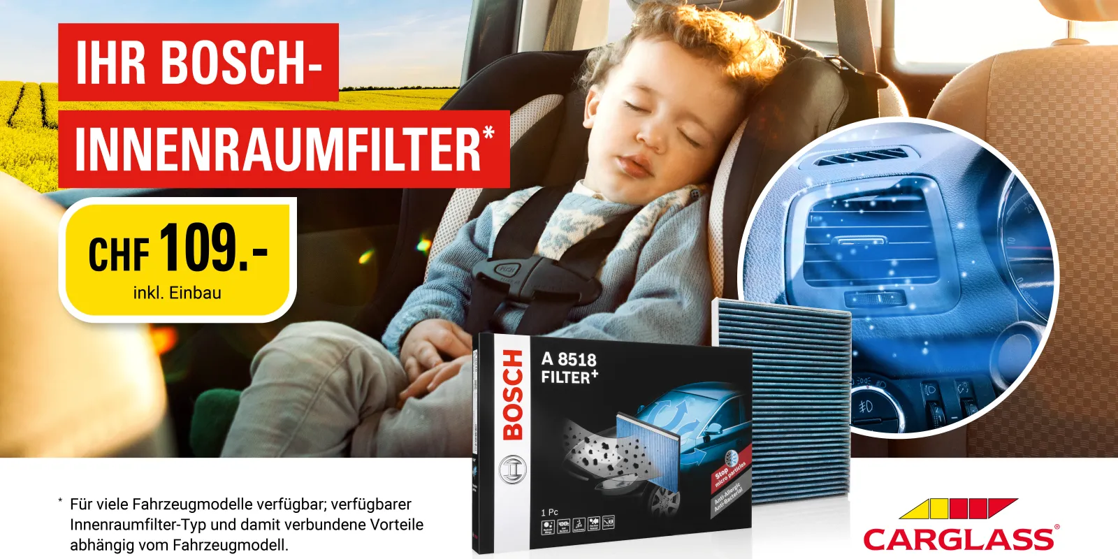 Bosch-Innenraumfilter bei Carglass® | Carglass®